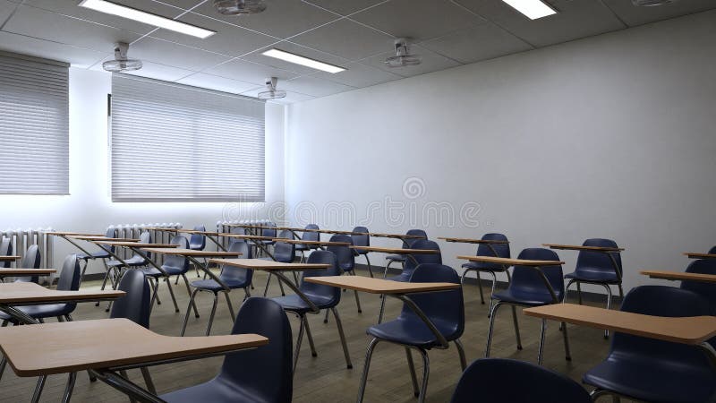 Empty Classroom without Student, 3d Rendering Stock Illustration ...