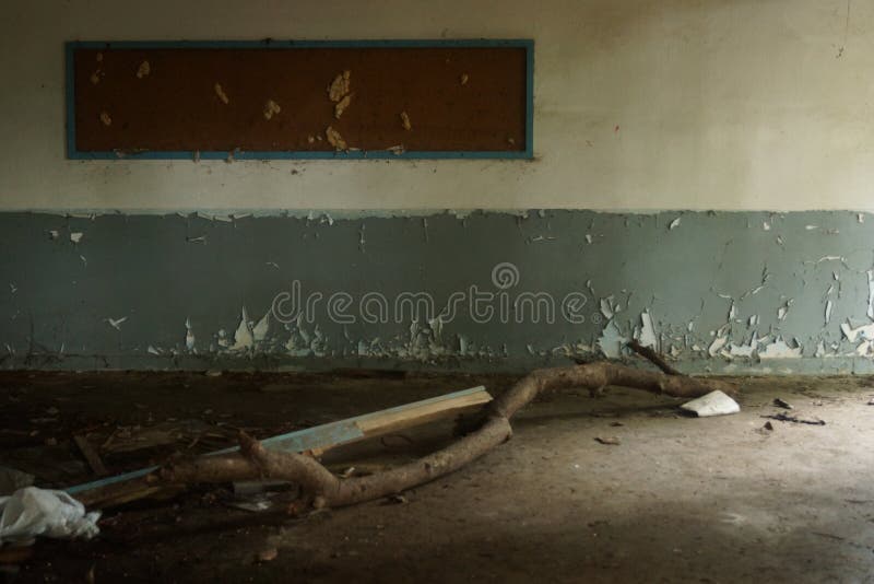 Classroom in a Old School Ruin Stock Image - Image of classroom, ruin ...