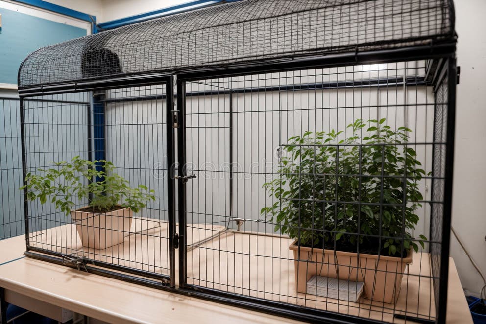 A Classroom Pet S Cage Turning into a Mini Biosphere Stock Illustration ...