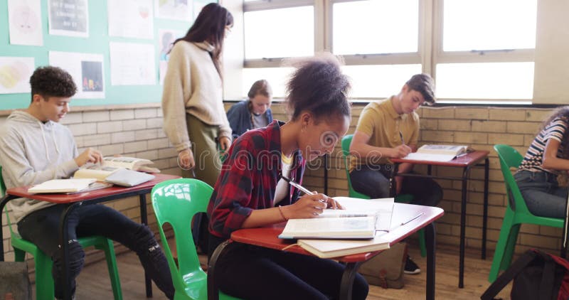 Classroom, Portrait and Students in High School, Happy Learning and ...