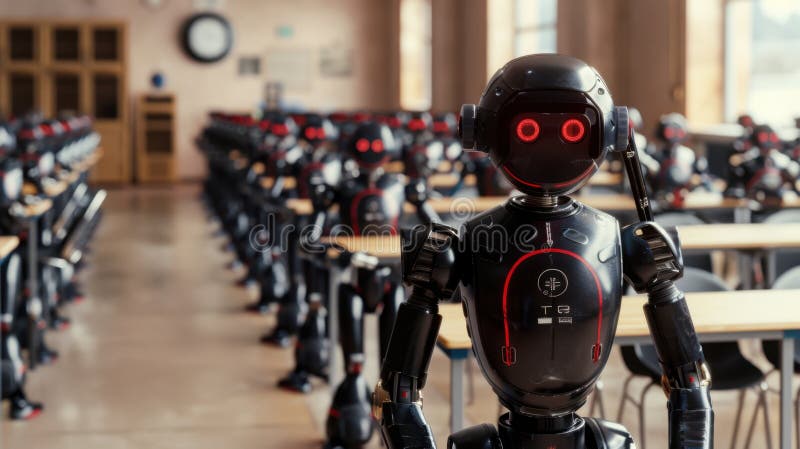 The Classroom of Robots.AI Generated Image Stock Photo - Image of ...