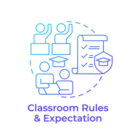Classroom Rules and Expectation Blue Gradient Concept Icon Stock ...