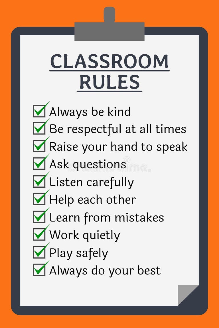 Classroom Rules Stock Illustrations – 474 Classroom Rules Stock ...