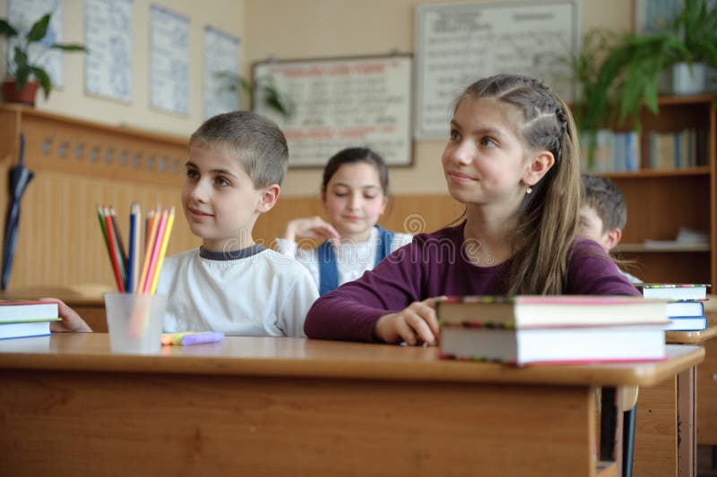 Classroom scene stock image. Image of pupil, sitting - 24820639