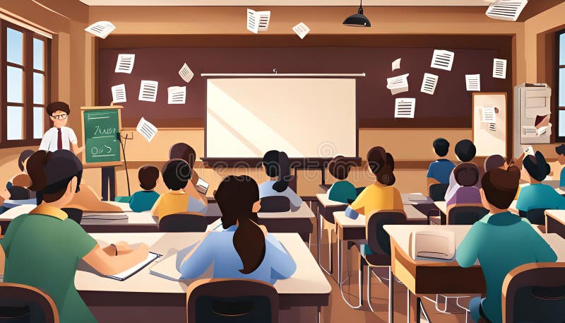 Classroom Scene: a Teacher Leading Students in Learning Stock ...