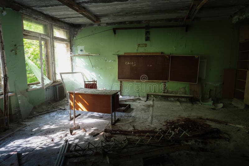 Classroom in the School of District 3 - Pripyat, Chernobyl Exclusion ...