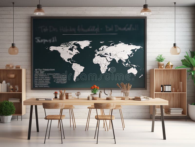 Classroom in School Ready for Lessons. Illustration Stock Illustration ...