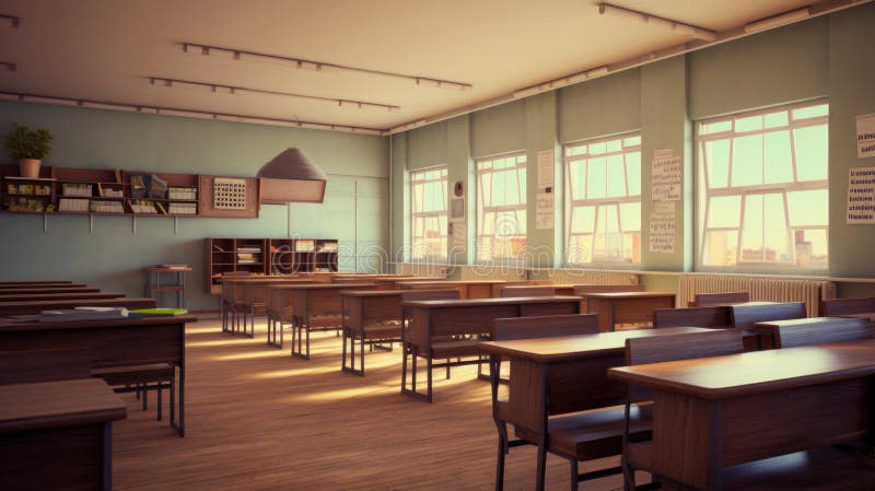 Classroom of the School without Student and Teacher Stock Image - Image ...