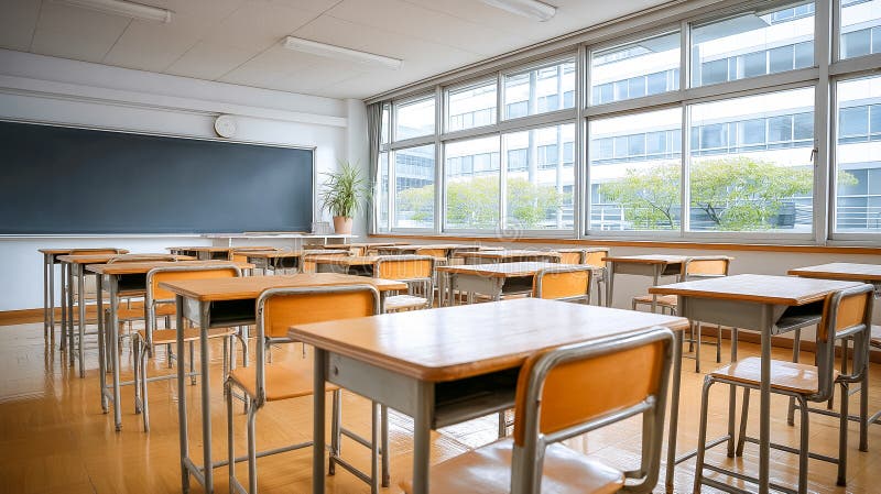 Classroom of the School without Student and Teacher Stock Photo - Image ...