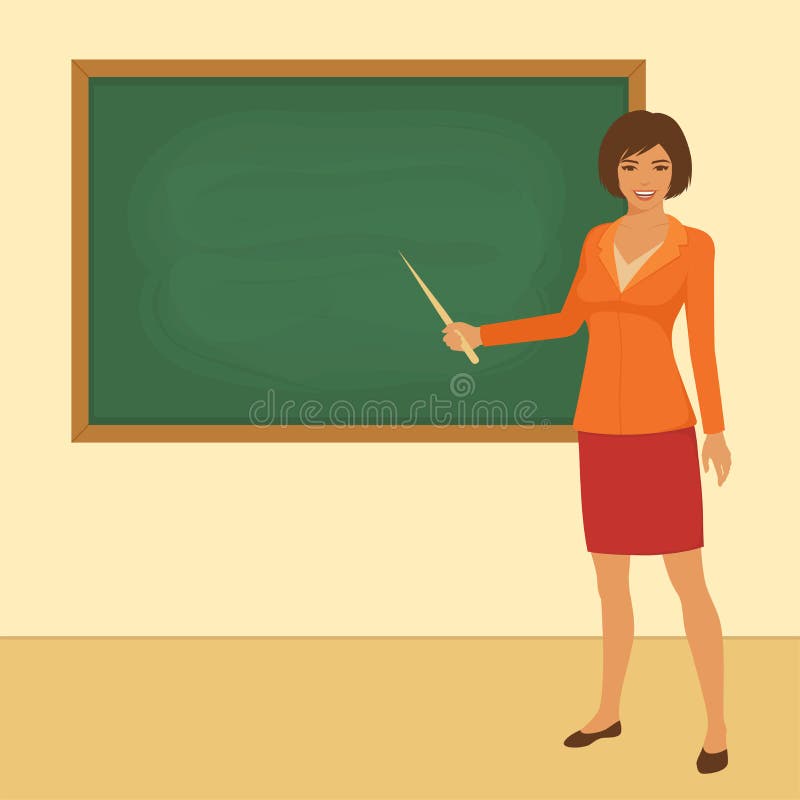 Classroom in School, Teacher Stock Vector - Illustration of ...