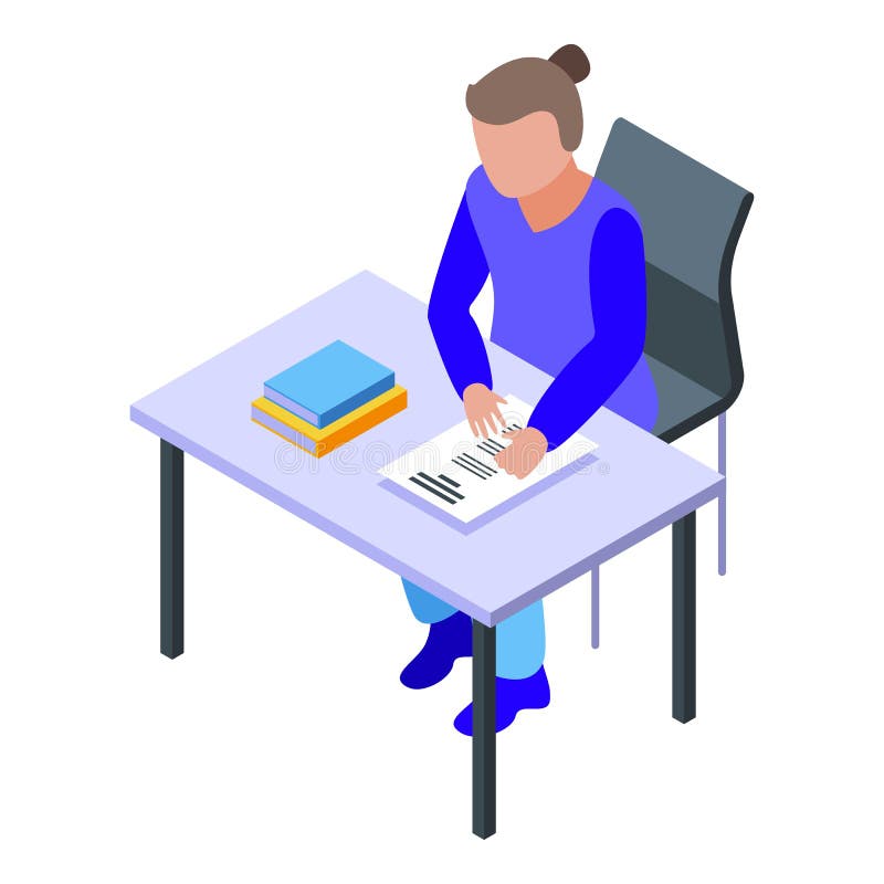 Classroom School Test Icon, Isometric Style Stock Vector - Illustration ...