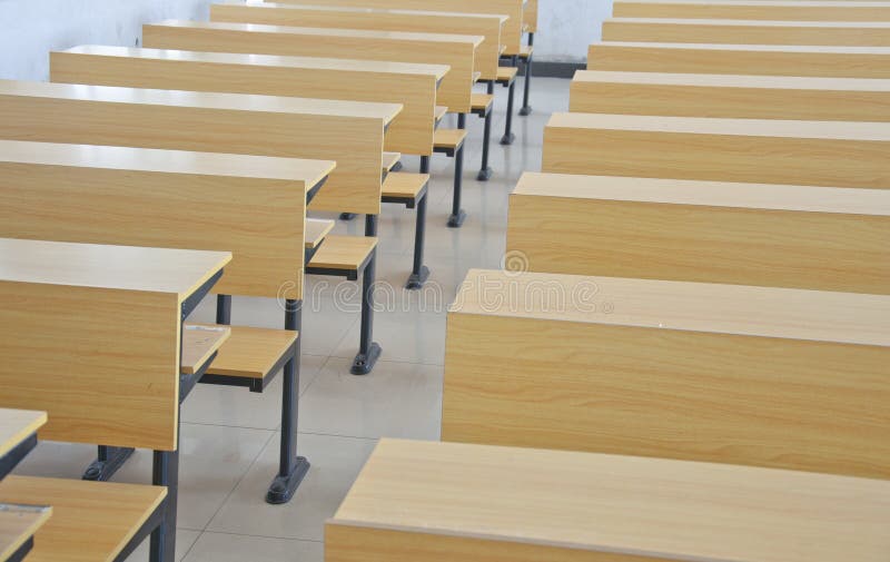 Classroom Seats and Tables 2 Stock Image - Image of professor ...