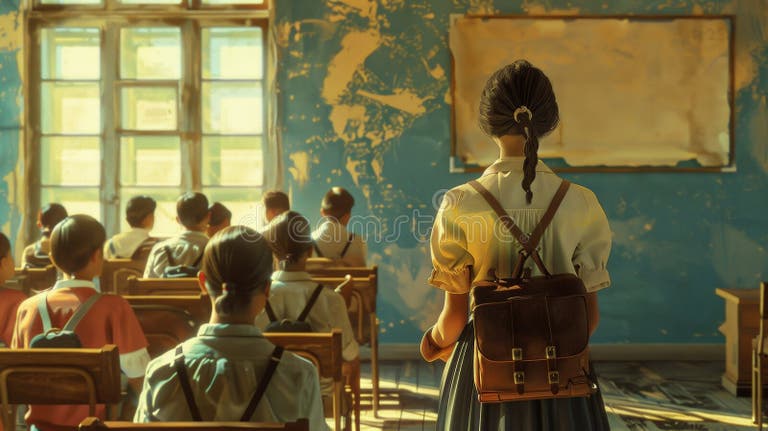 Classroom Setting with Engaged Teacher Guiding Students on Learning ...