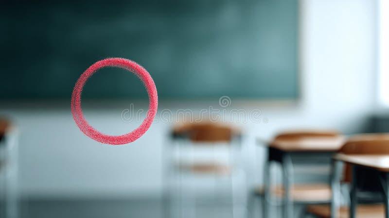 Classroom Setting with a Vibrant, Floating Circle. Symbolizes ...