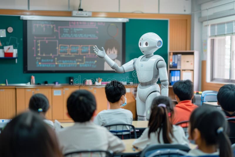 A Classroom Setting Where an AI Tutor Assists Students with Their ...