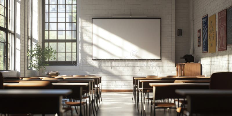 Classroom Setup stock image. Image of training, projector - 376344417