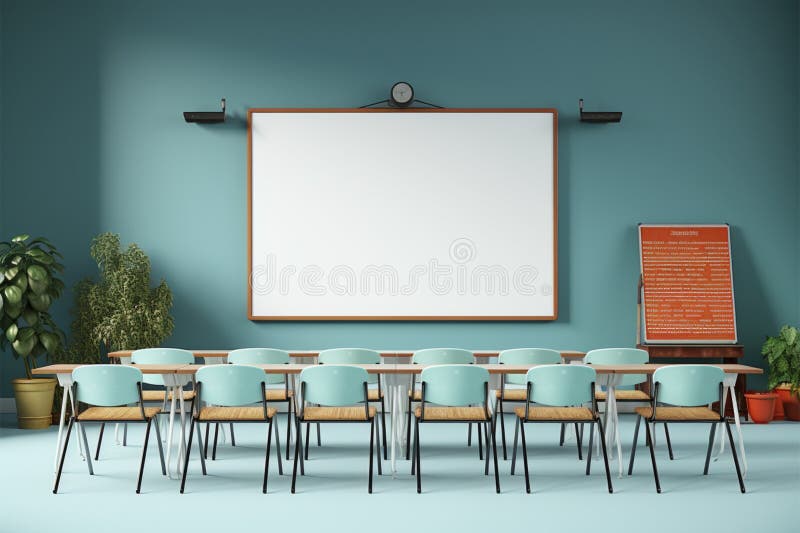 Educational Setup in the Garden Chalkboard with Stand on Table Stock ...