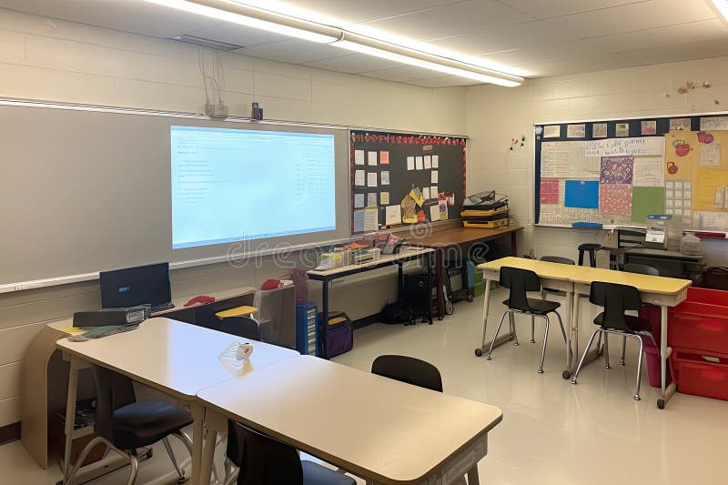 Classroom with Smart Board, Projector, and Computer for Digital ...