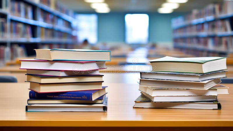 Classroom Stack of Text Books Stock Illustration - Illustration of open ...