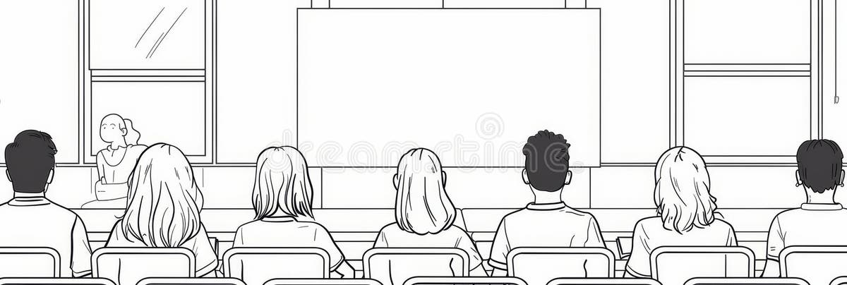 Line Drawing Students Classroom Stock Illustrations – 471 Line Drawing ...