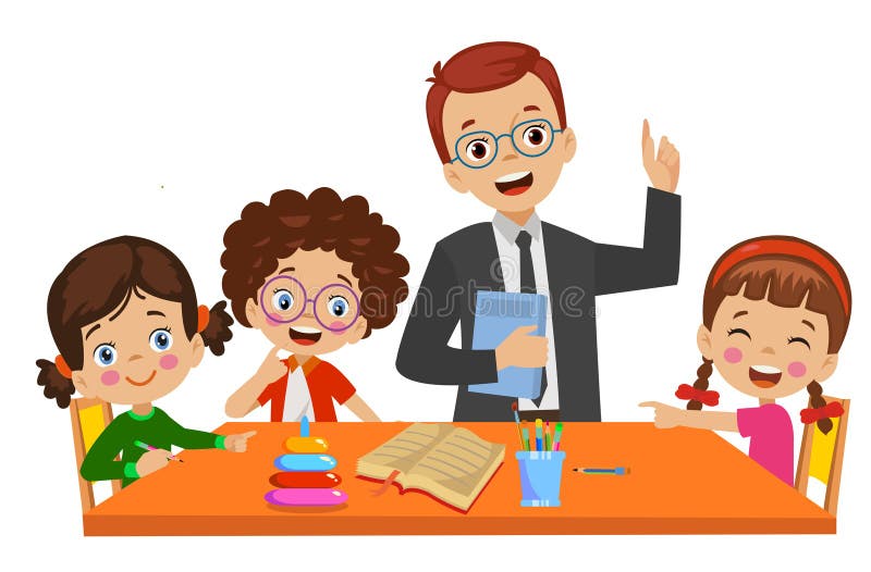 Classroom Teacher and Cute Students Stock Vector - Illustration of ...
