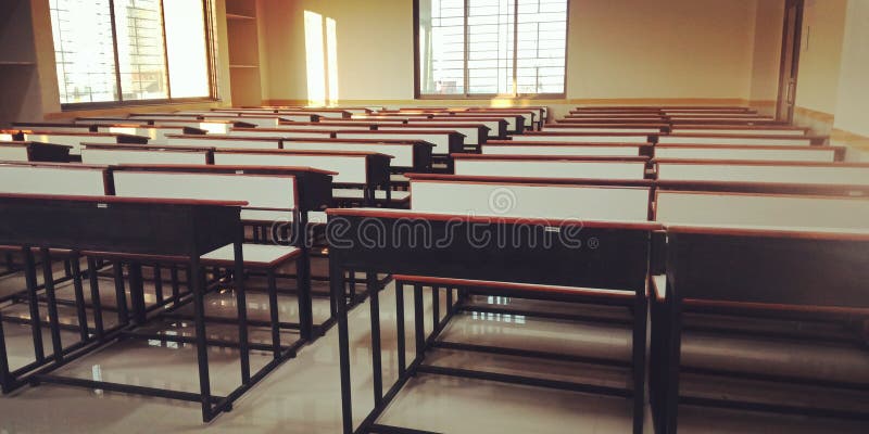 Classroom To Students Bench in Sequence Stock Photo - Image of bench ...