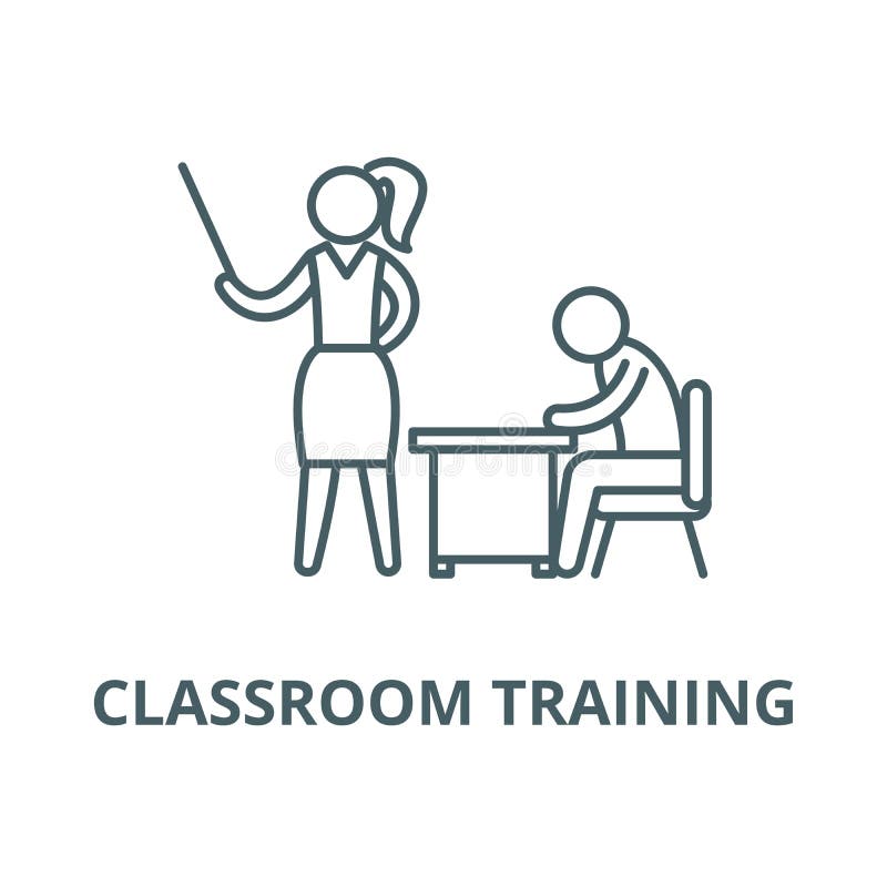 Classroom Training Vector Line Icon, Linear Concept, Outline Sign ...