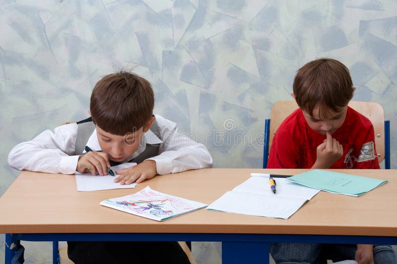 Classroom. Two schoolboys stock photo. Image of culture - 3001410