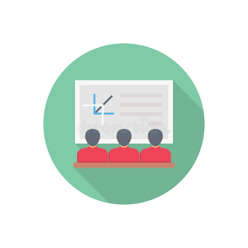 Classroom Vector Flat Colour Icon Stock Vector - Illustration of board ...