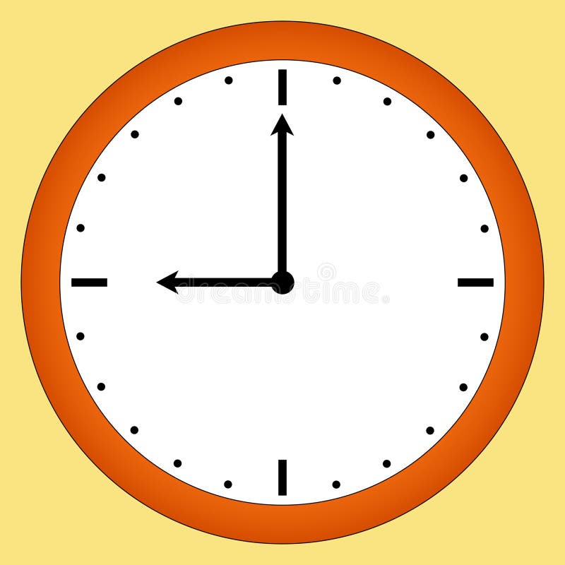 Classroom Wall Clock Illustration Stock Vector - Illustration of simple ...