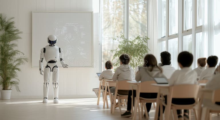 A 2030 Classroom Where a Humanoid Robot Seamlessly Blends Technology ...