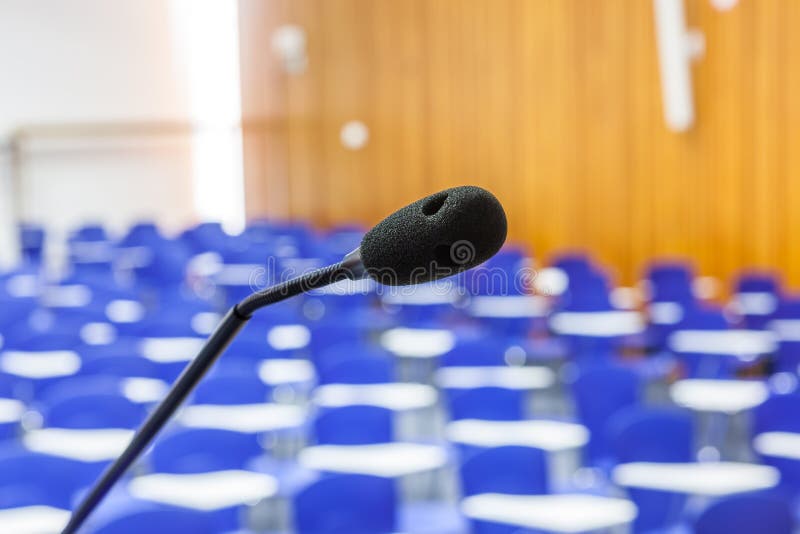 Classroom Whit an Microphone Stock Image - Image of microphone ...