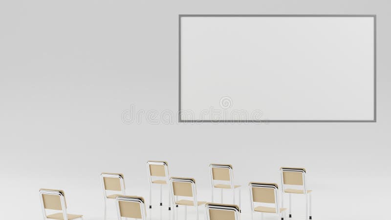 Classroom with Whiteboard Mockup Editorial Photography - Illustration ...