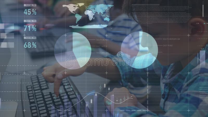 Classroom Working with Finance Graph Transition Stock Video - Video of ...