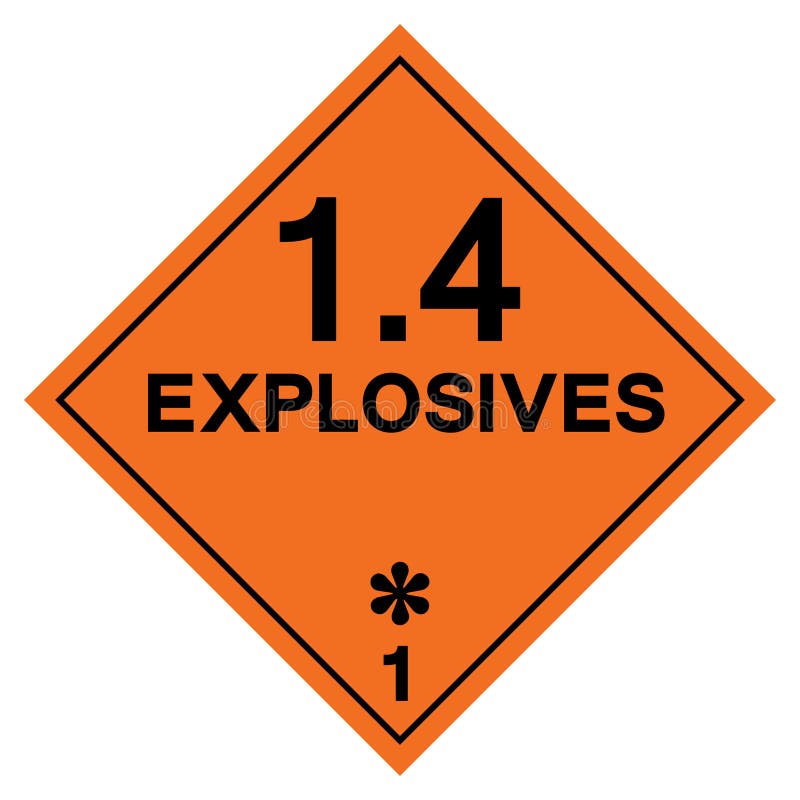 Classs 1 Explosives 1.4 Symbol Sign , Vector Illustration, Isolate on ...
