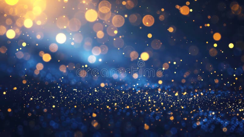 A Classy Blue Backdrop with Golden Bokeh and Dust, Making it the Ideal ...