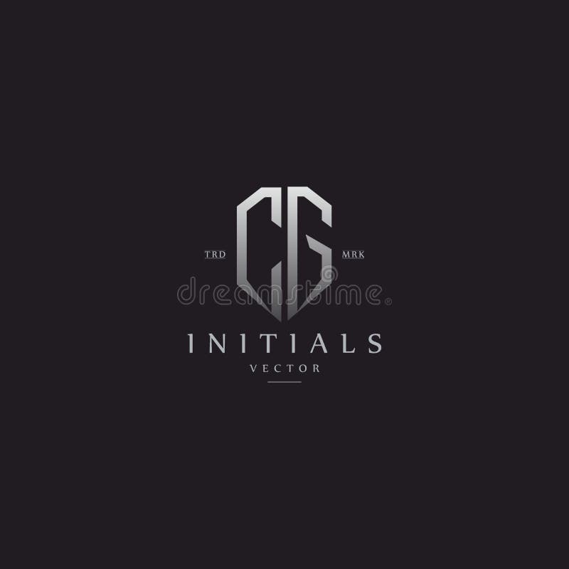 Classy CG Vintage Metal Monogram Logo. Elegant Silver Initials Icon ...