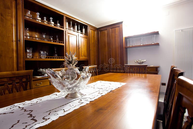 Classy dining room stock photo. Image of crystals, dining - 16884582