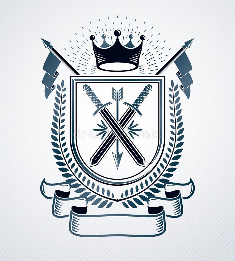 Classy Emblem, Heraldic Coat of Arms. Stock Illustration - Illustration ...