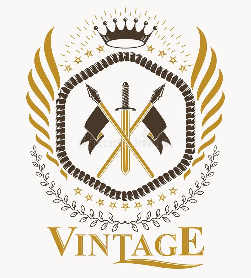 Classy Emblem, Vector Heraldic Coat of Arms. Stock Vector ...