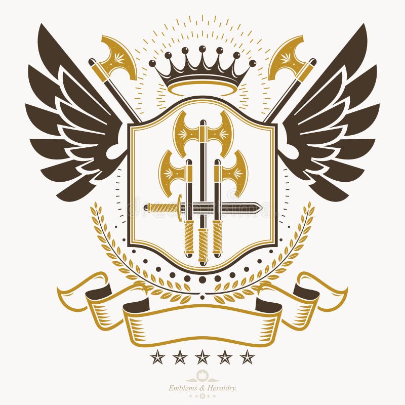 Classy Emblem, Heraldic Coat of Arms. Stock Illustration - Illustration ...