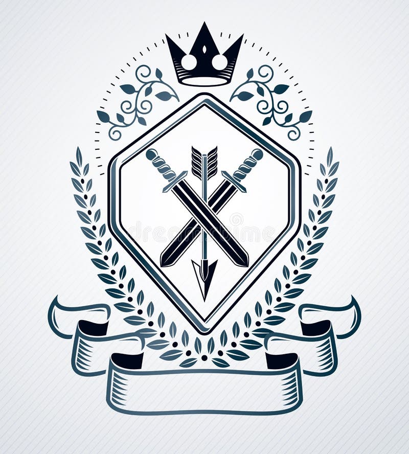 Classy Emblem, Heraldic Coat of Arms. Stock Illustration - Illustration ...