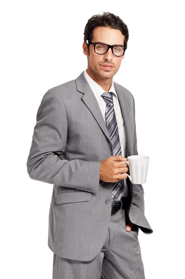 Classy Executive on His Coffee Break. a Good-looking Young Executive ...