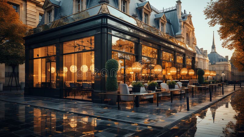 A Classy Exterior of a Luxury Boutique in Paris Background Stock ...