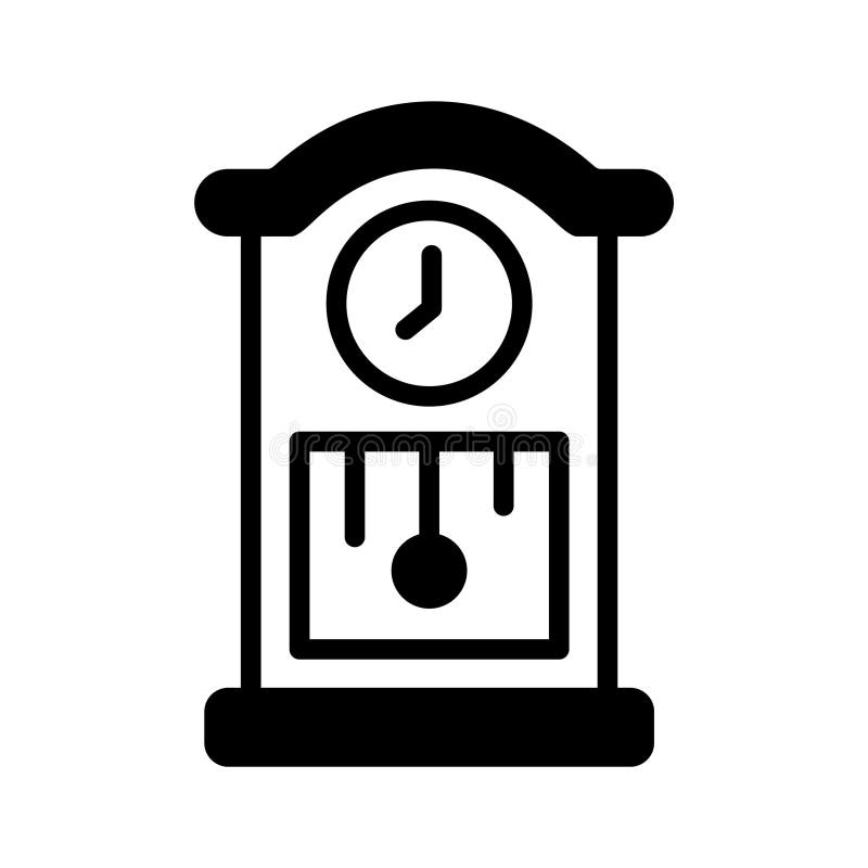 A Classy Glyph Icon of Vintage Style Clock Stock Illustration ...