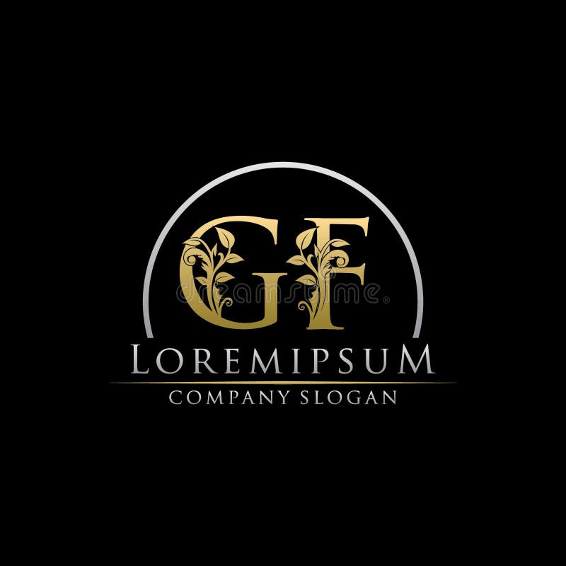 Classy Gold Leaf GF Letter Logo Stock Illustration - Illustration of ...