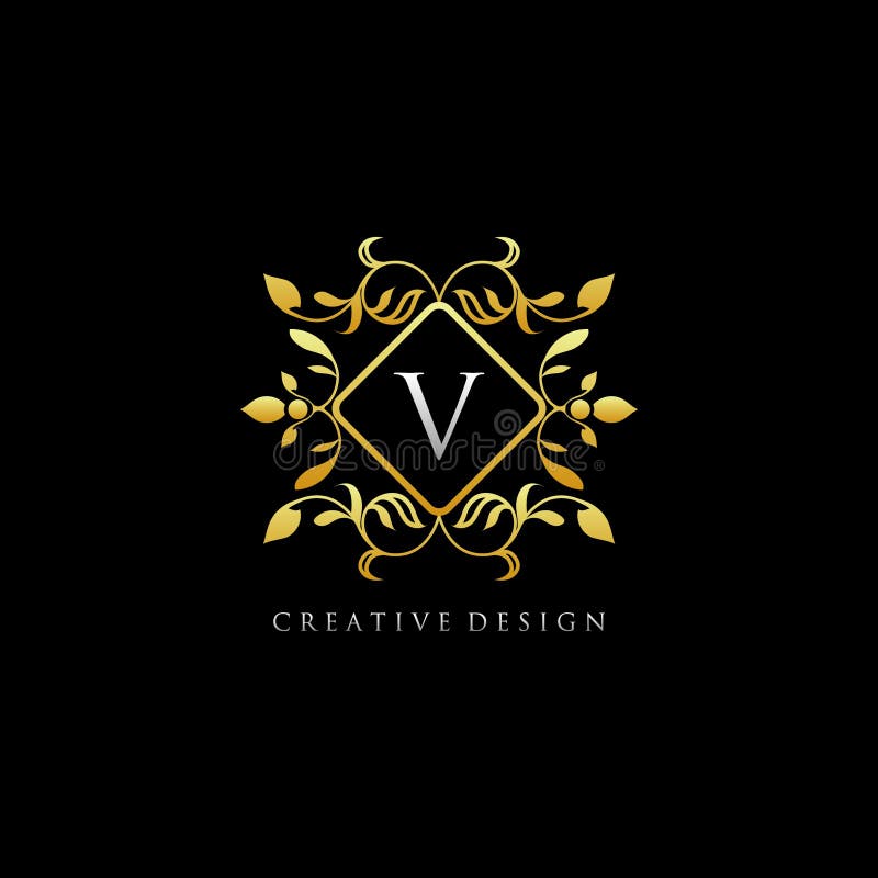 Classy Gold Royal V Letter Logo Stock Illustration - Illustration of ...