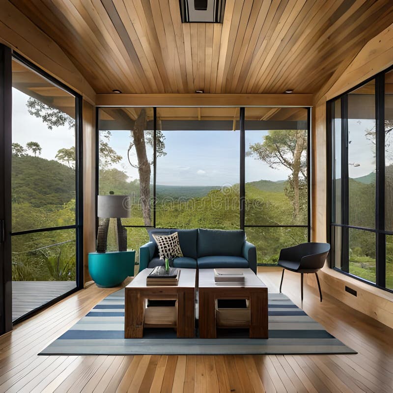 A Classy Interior Decoration of a Laxurious Villa Stock Illustration ...