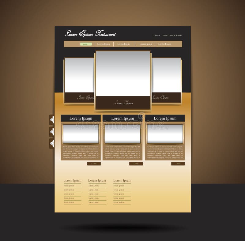 Classy-look Restaurant Website Design Stock Vector - Illustration of ...