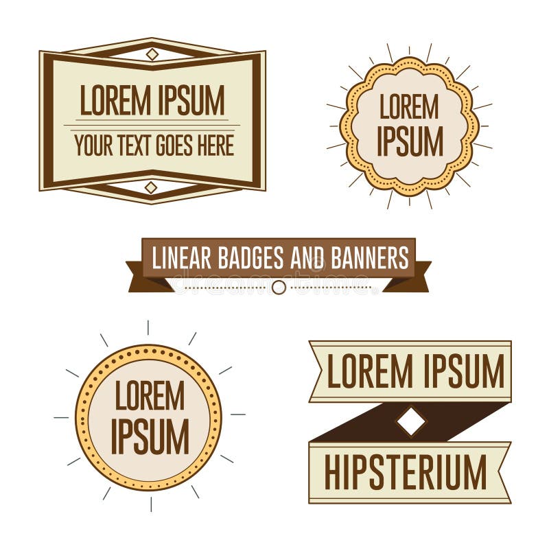 Classy Old Vintage Badges Emblems, Abels and Logos Set Stock Vector ...